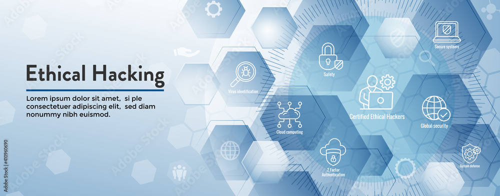 Certified Ethical Hacker - CEH - icon set & web header banner Stock ...