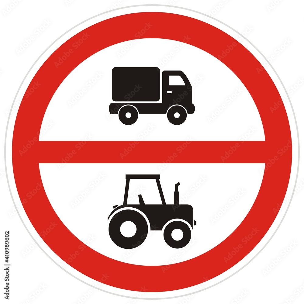 prohibition road sign, No entry for marked vehicles, vector traffic ...