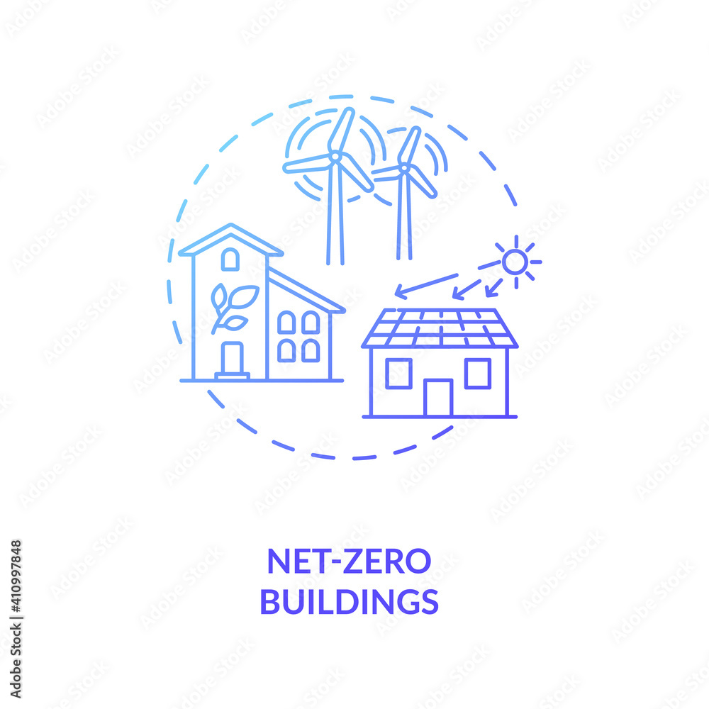 Стоковое векторное изображение «Net-zero buildings concept icon. CPS ...