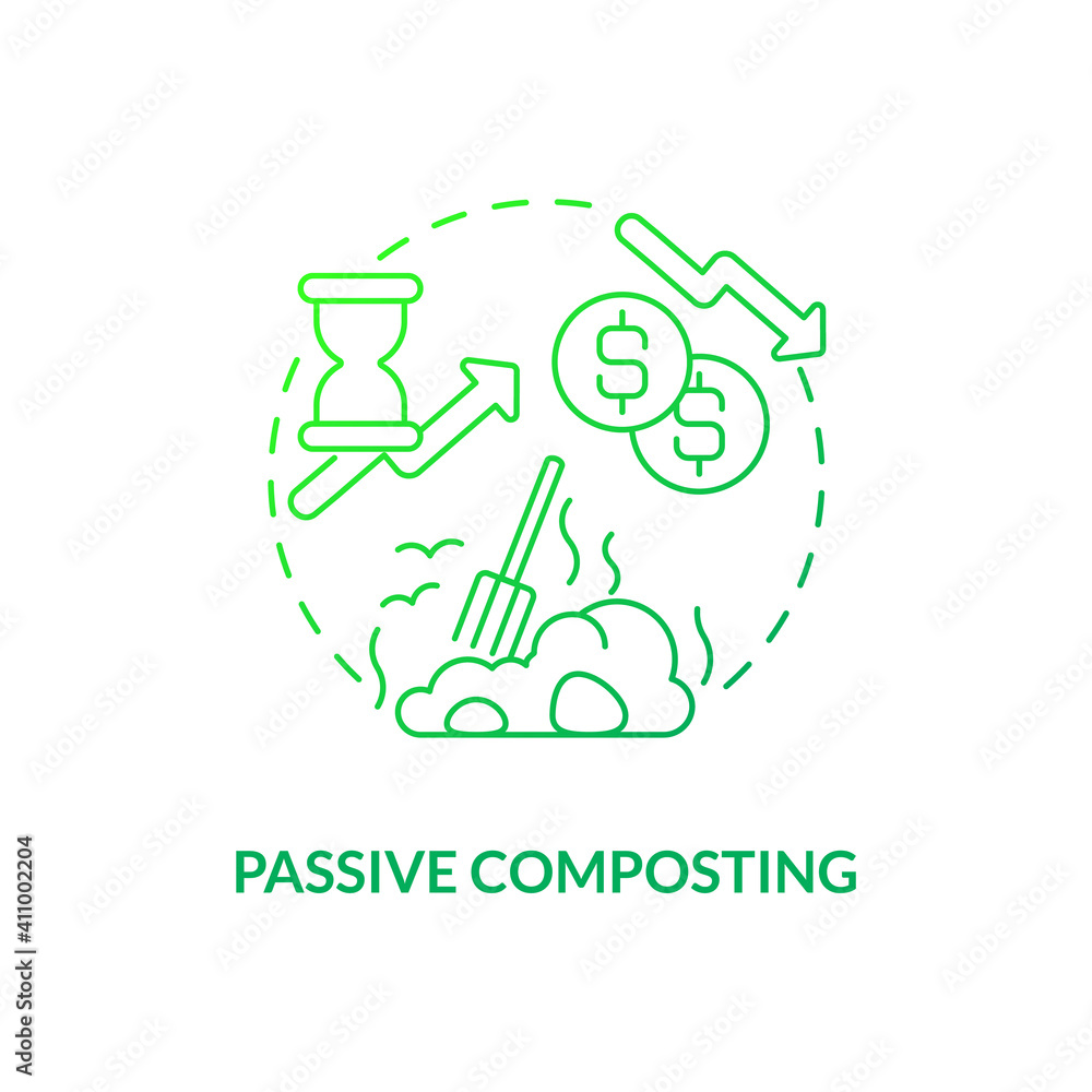 Vektor Passive composting concept icon. Composting method idea thin ...