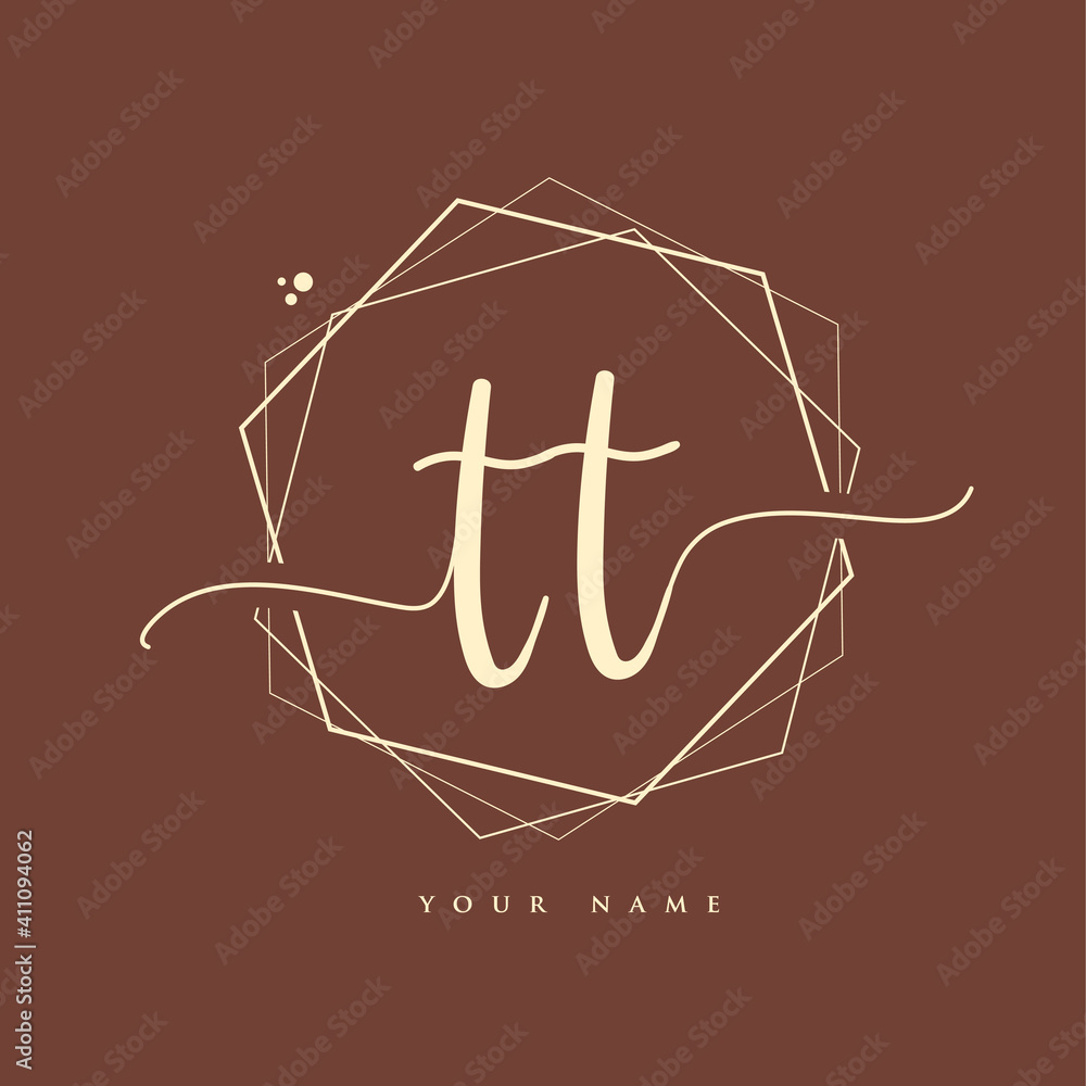TT Initial handwriting logo. Hand lettering Initials logo branding ...