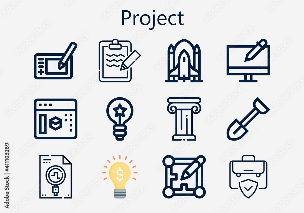 Premium Set Of Project [s] Icons Simple Project Icon Pack Stroke Vector Illustration On A
