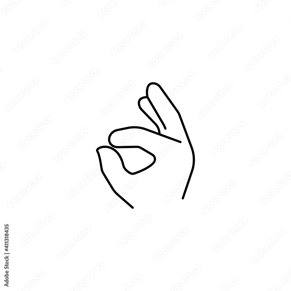 perfect, bellissimo fingers emoji, hand gesture line art vector icon ...