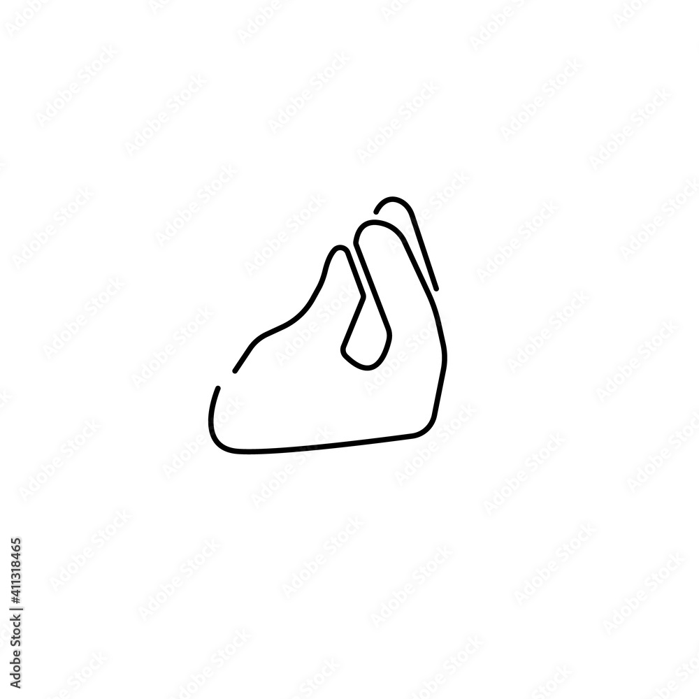 pinched fingers emoji, hand gesture line art vector icon for apps and ...
