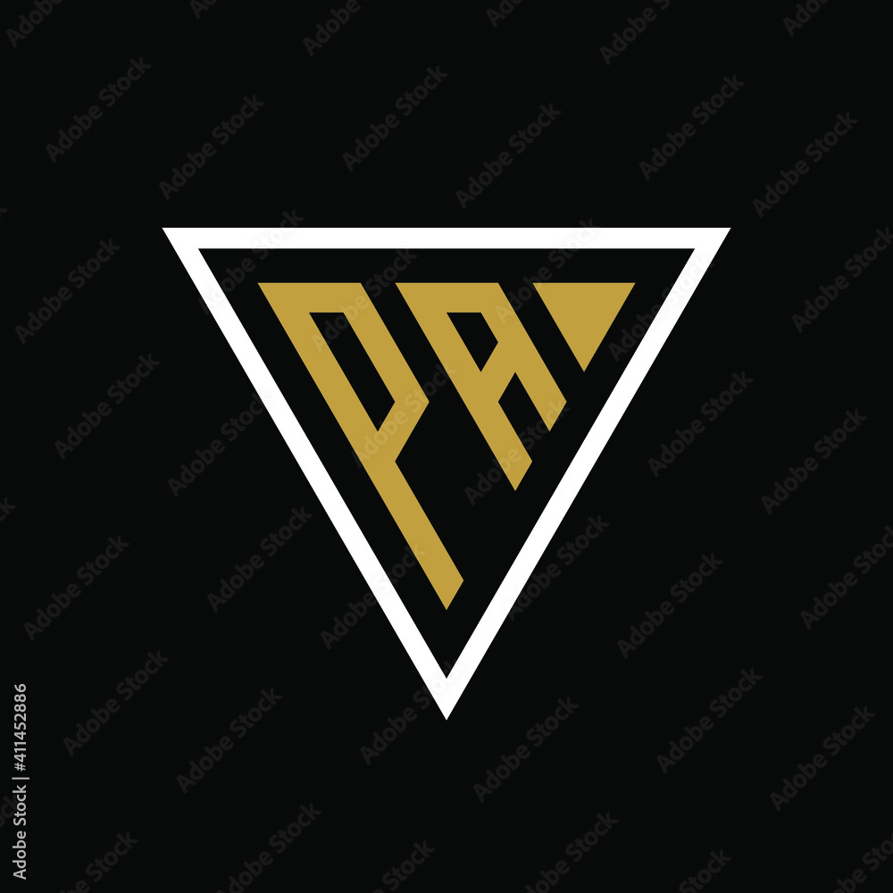 Initial letter PA triangle logo design Stock Vector | Adobe Stock