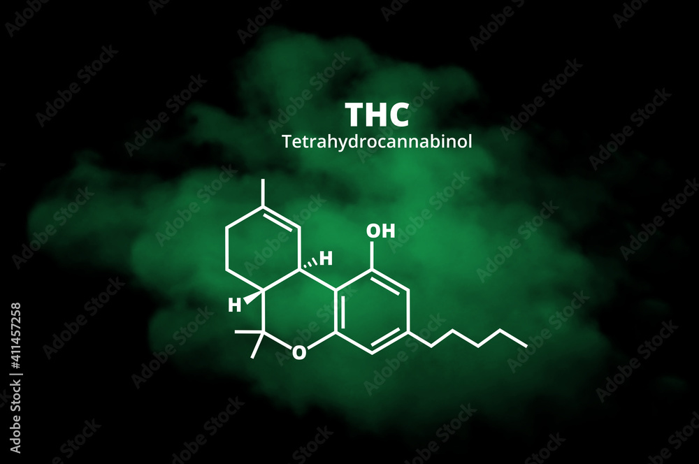 Foto Vector chemical structural formula of tetrahydrocannabinol – THC ...