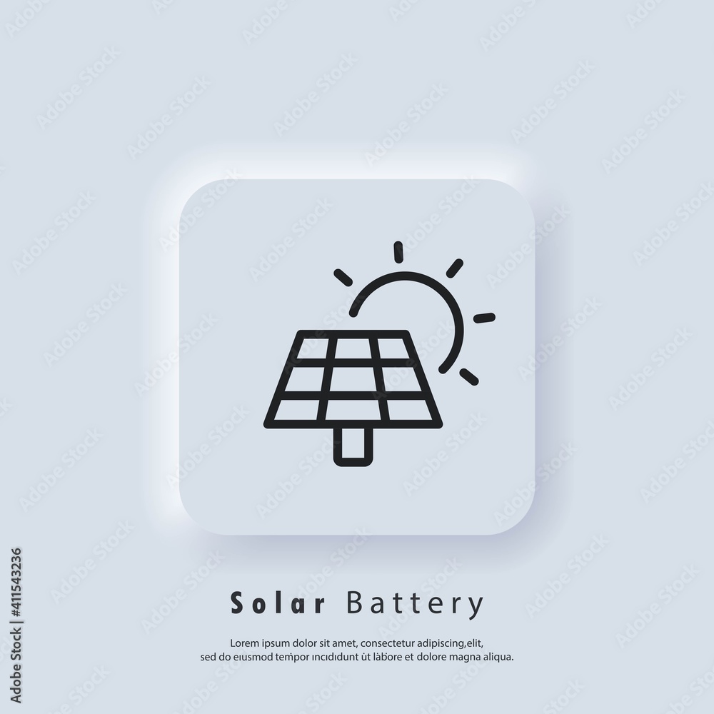 Solar energy panel. Power battery icon. Solar Power Green Energy Icon ...
