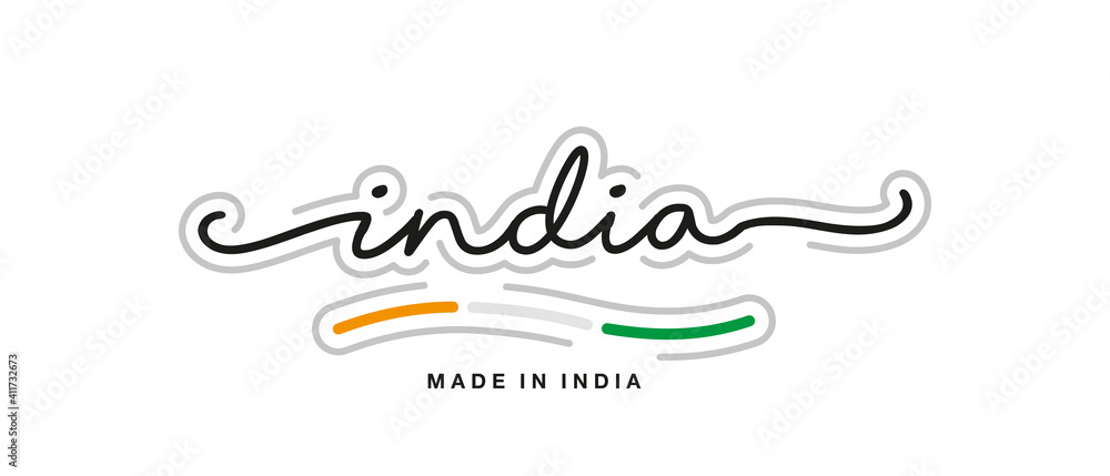 Made in India new modern handwritten typography calligraphic logo ...