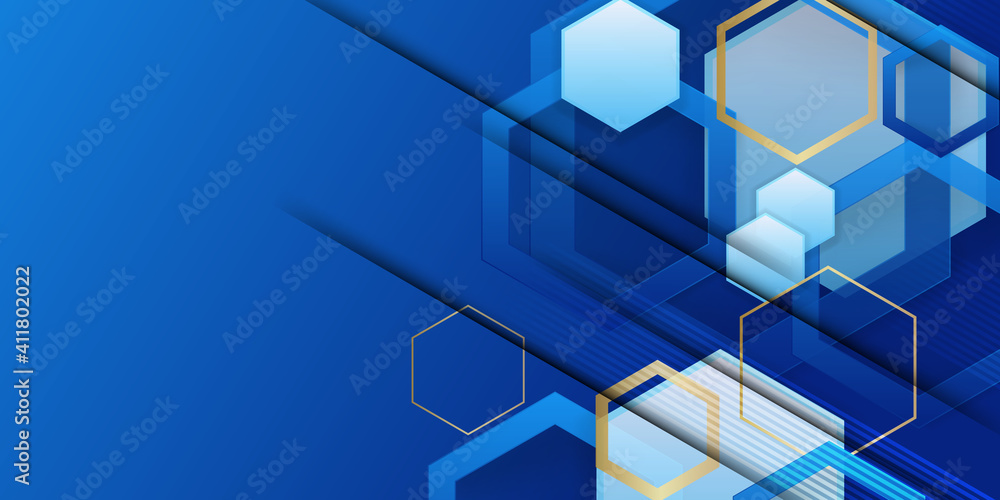 Light blue and dark blue hexagonal wireframe background with plexus ...