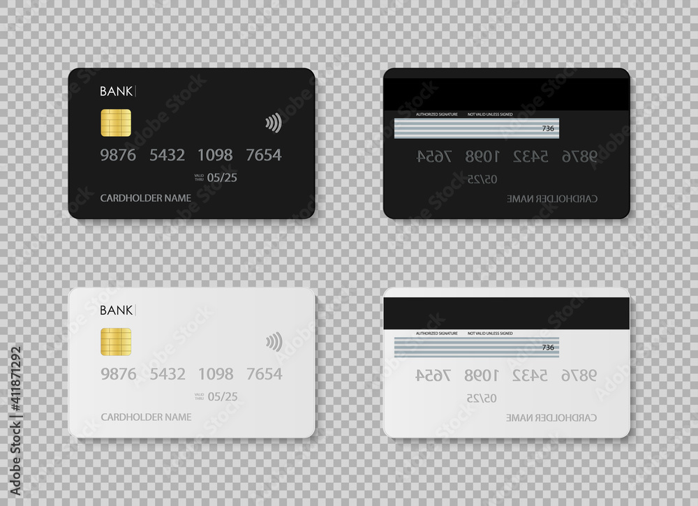 Credit card. Debit card. Design of template plastic card for bank in ...