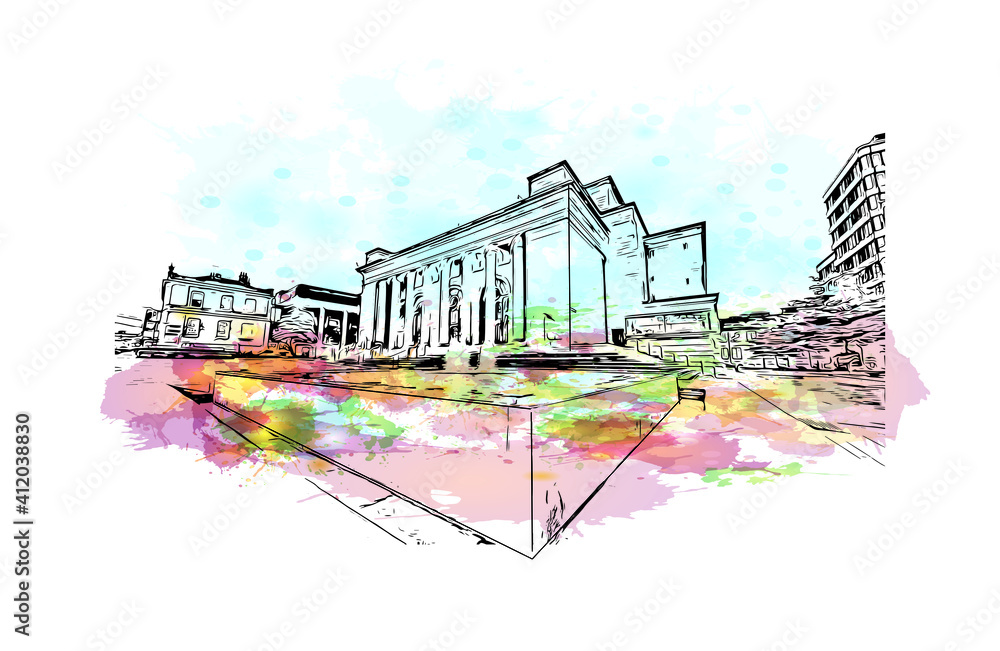 Building view with landmark of Sheffield is the city in England ...