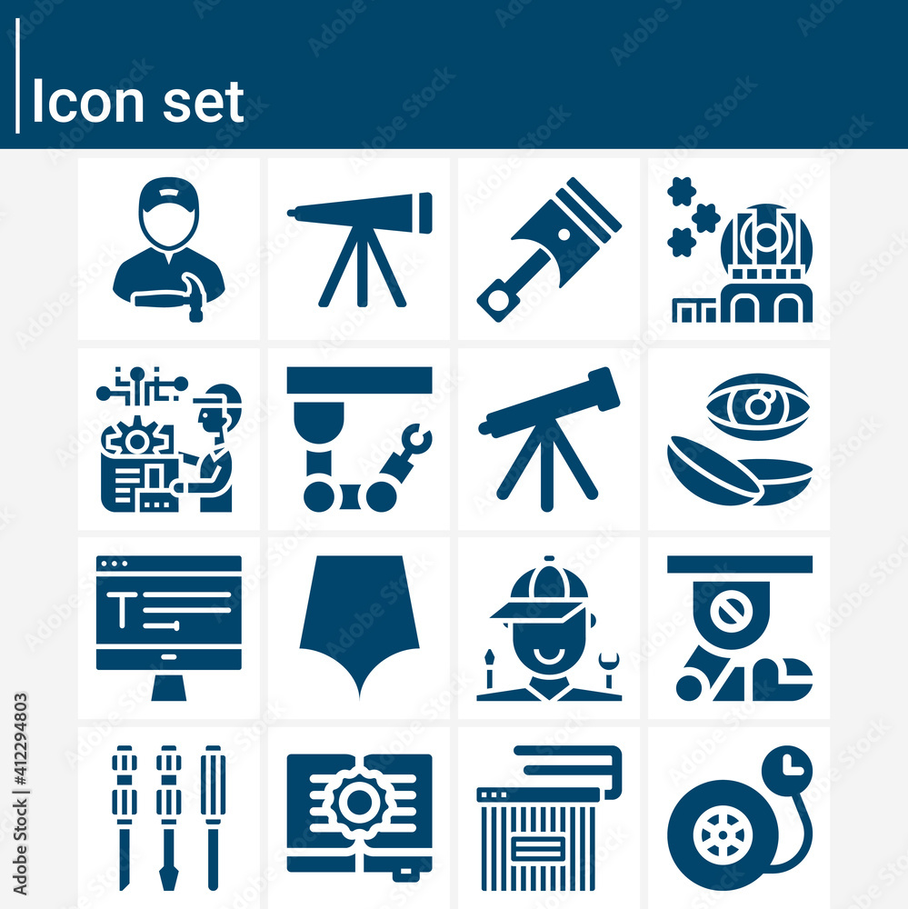 Simple set of optics related filled icons. Stock Vector | Adobe Stock