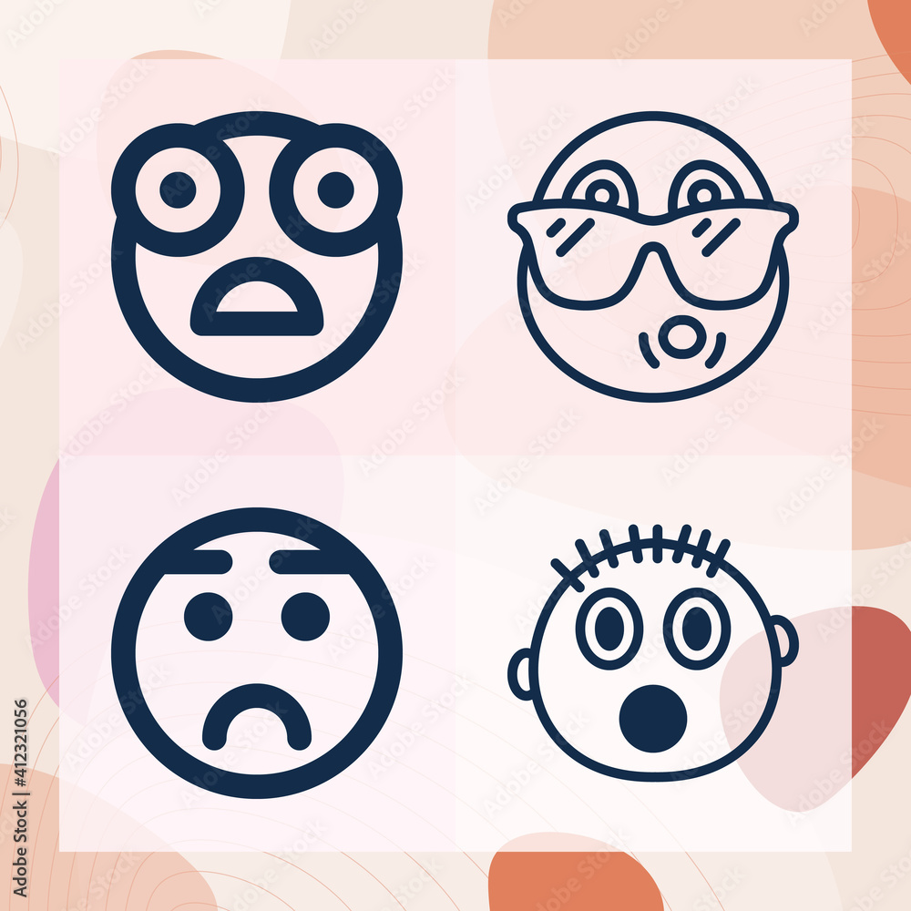 Simple set of stunned related lineal icons Stock Vector | Adobe Stock
