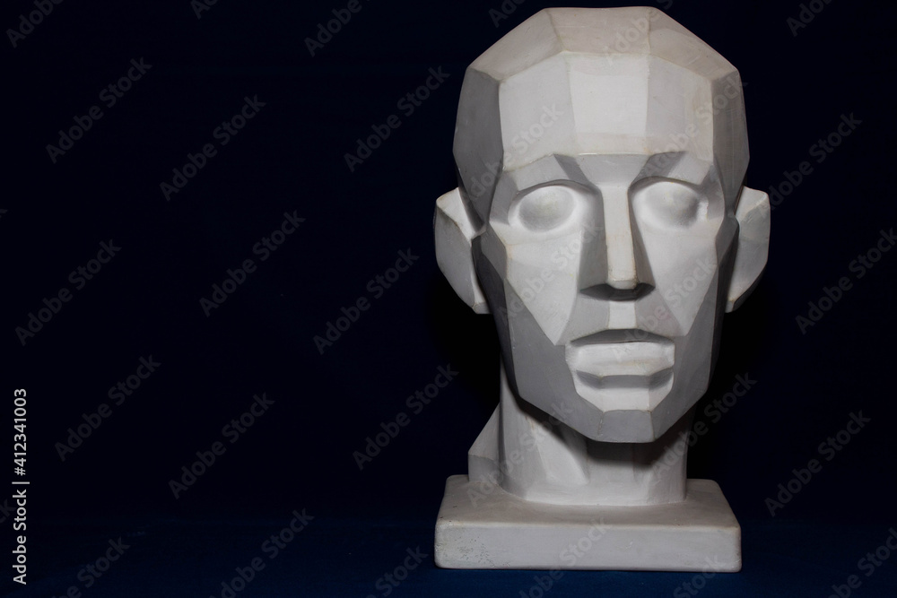 laster head, mock up for drawing, blue background, human body Stock ...