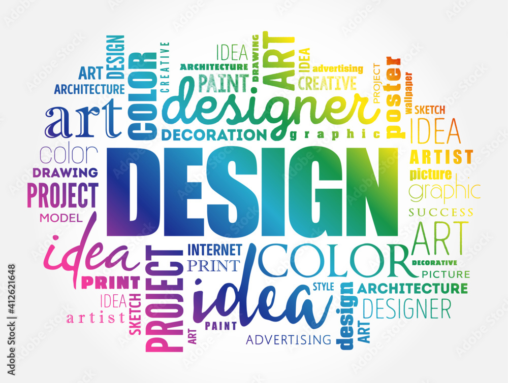 DESIGN word cloud collage, creative business concept background Stock ...