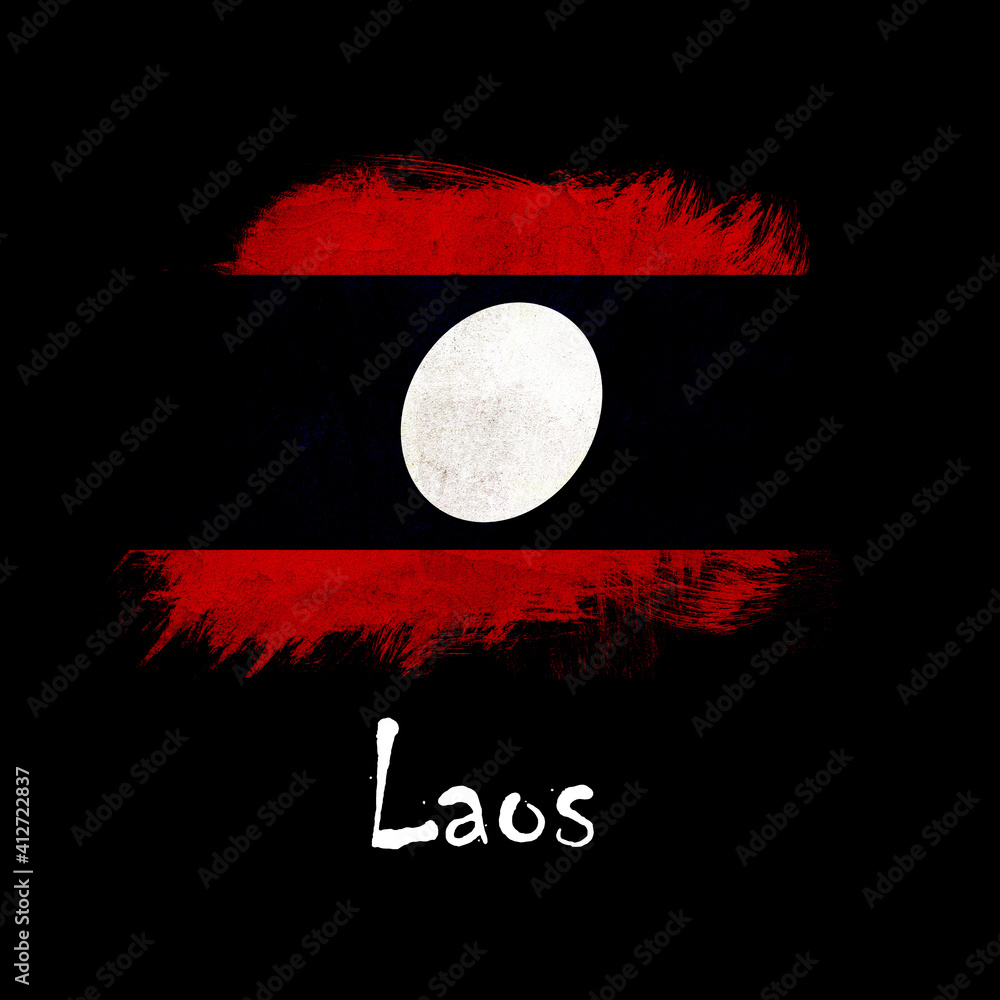 National flag of Laos, abbreviated with la; a realistic 3d image of the ...