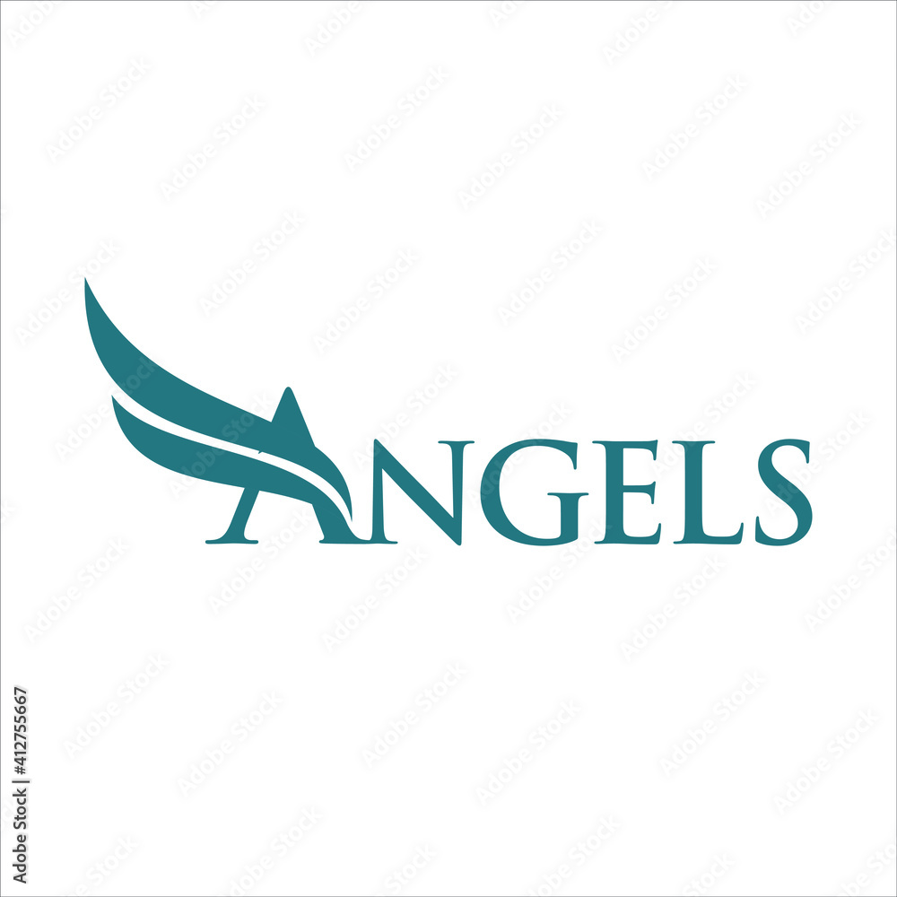 Angels A letering logo angelic wings logo design inspiration Stock ...