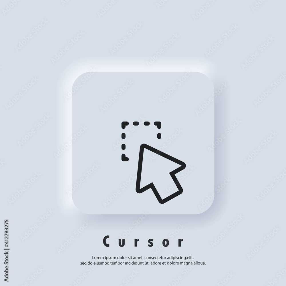 Pointer icon logo. Cursor sign. Click icon. Computer mouse, cursors, pointing. Arrow and wait ...