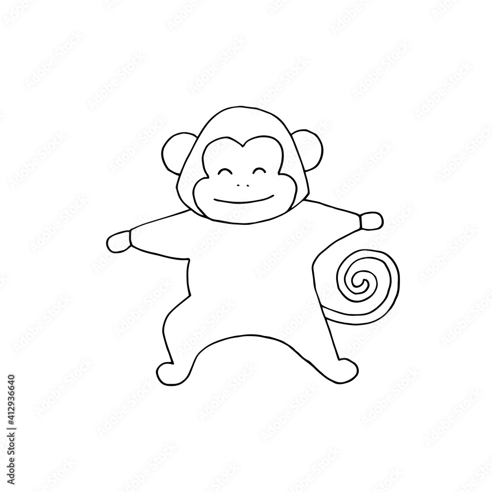 Monkey doing yoga. Asanas. Yoga poses. Charging. Exercises. Warm up ...