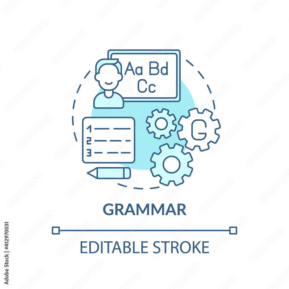 Vektor Grammar concept icon. Language learning category idea thin line ...