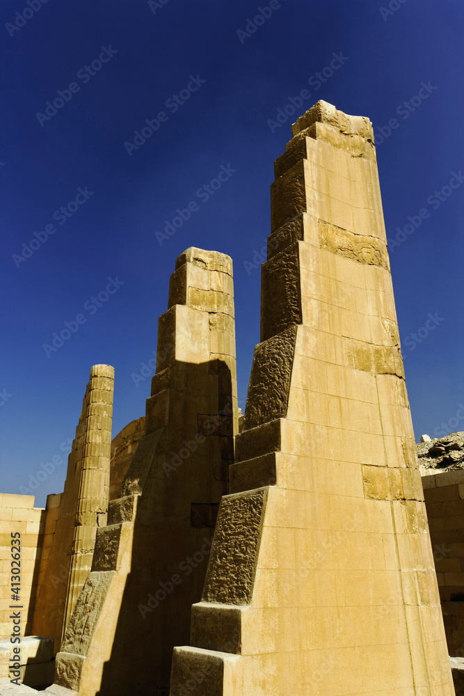 Structures excavated and reinstalled at the Step pyramid at Saqqara ...