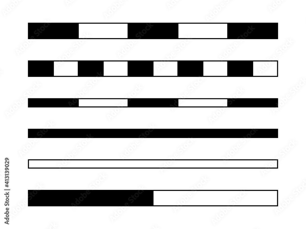 Black and white scale bars vector set. Map symbol. Stock Vector | Adobe ...