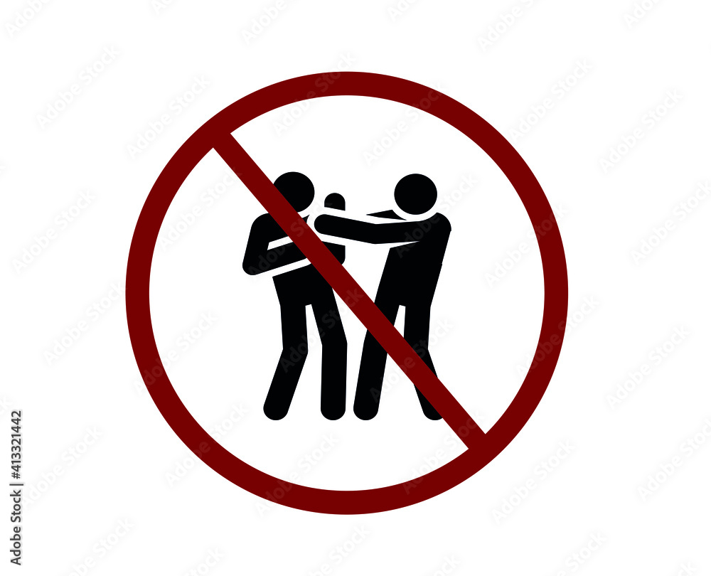 no fighting vector icon. Editable stroke. Symbol in Line Art Style for ...