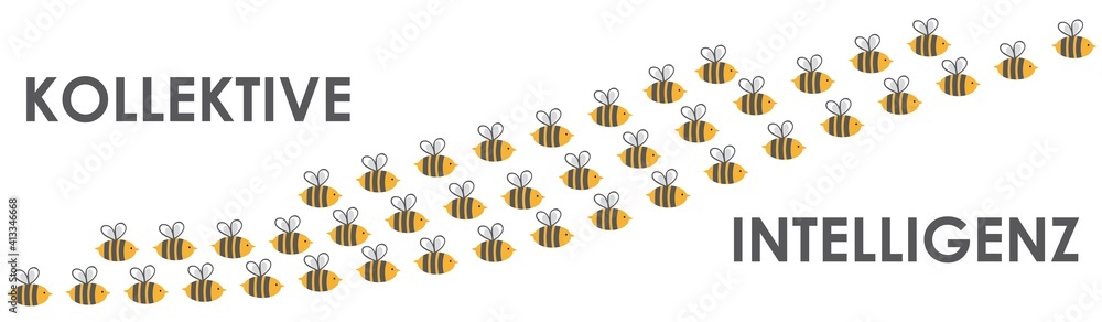 Kollektive Intelligenz, Schwarmintelligenz, Bienen Schwarm, Vektor ...