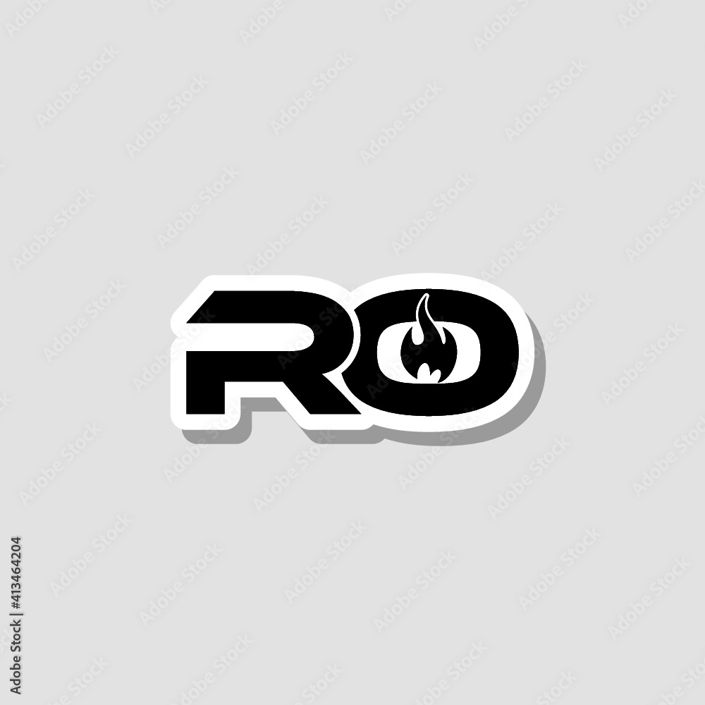 Initial RO letter logo Sticker Stock Vector | Adobe Stock