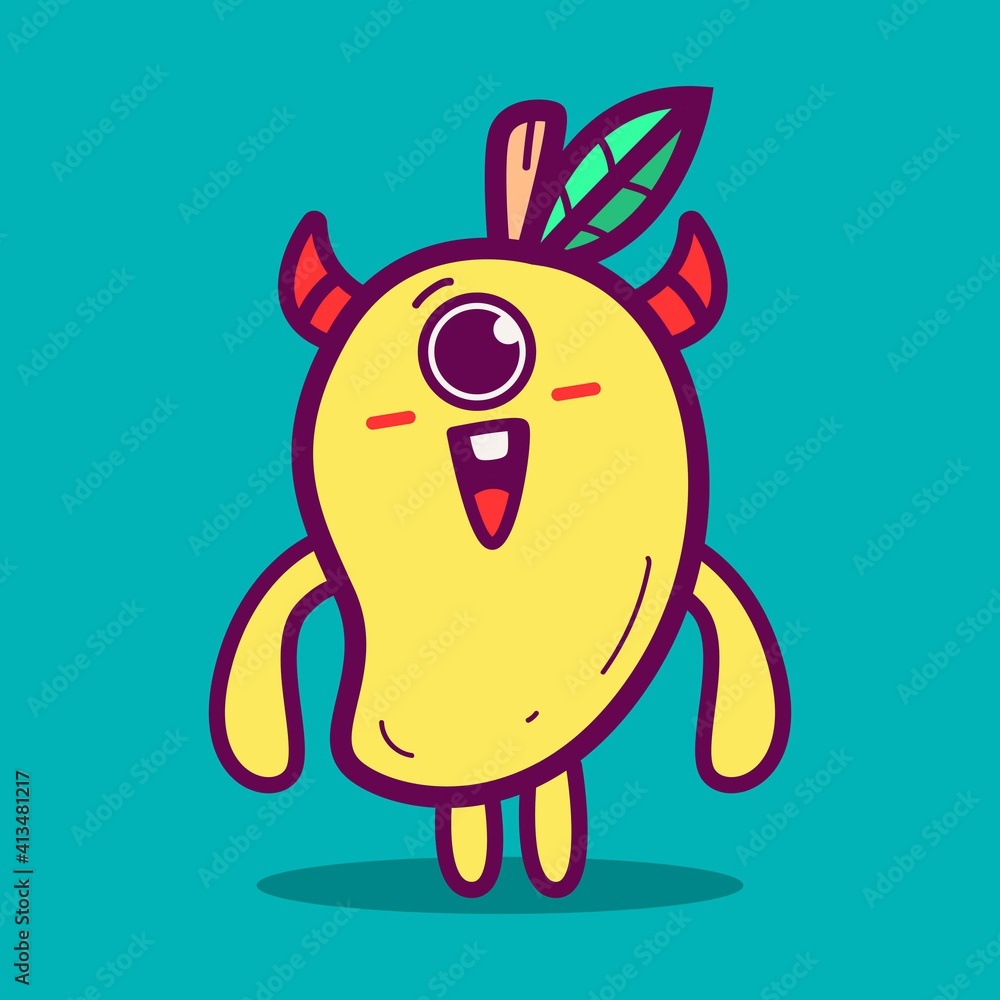cute doodle monster designs for coloring, backgrounds, stickers, logos ...