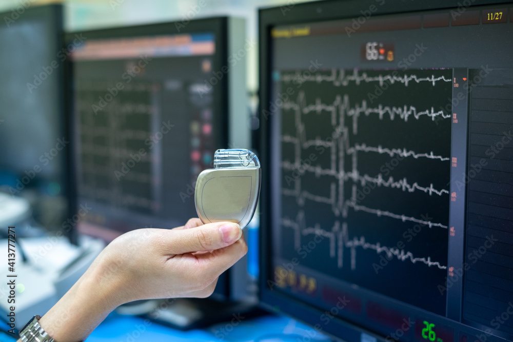 permanent pacemaker implantation device. This image demonstrates ...