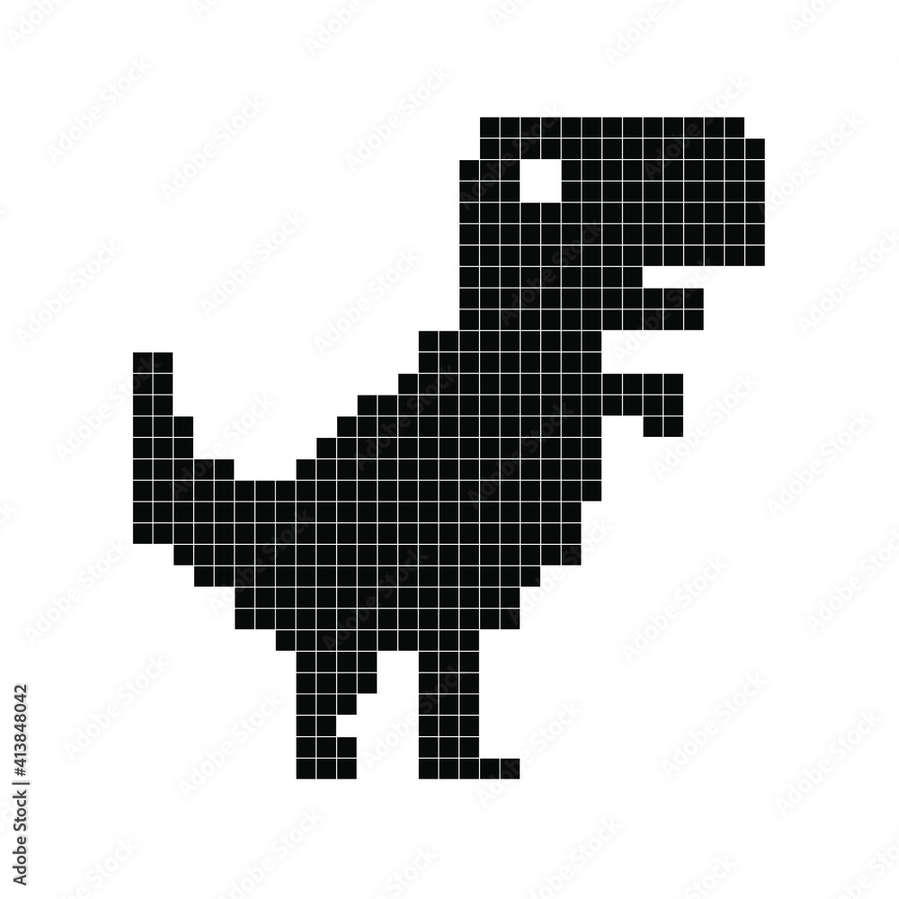 8-bit pixel dinosaur Tyrannosaurus T-Rex Stock Vector | Adobe Stock