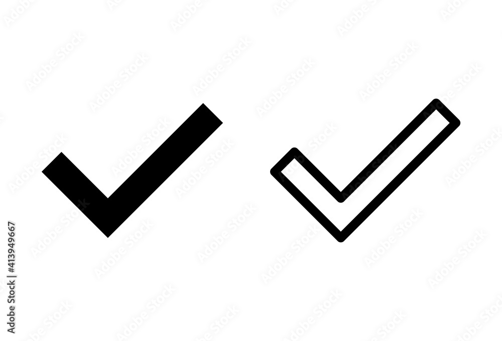 Check mark icon set. Check mark sign. Tick mark symbol vector 素材庫向量圖 ...