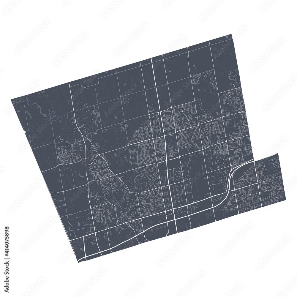 Vaughan map. Detailed map of Vaughan city poster with streets ...