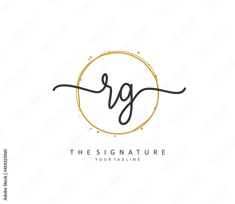 RG Initial letter handwriting and signature logo. A concept handwriting ...