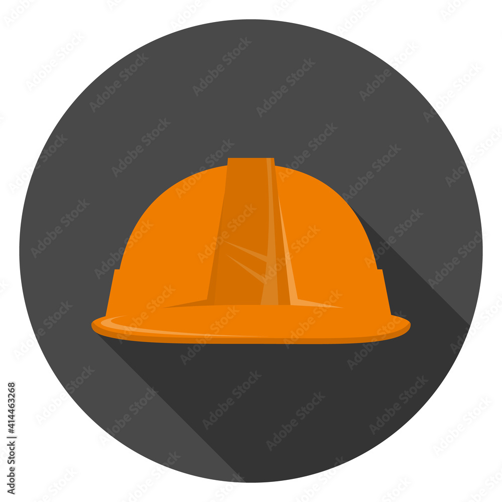 Construction hard hat, realistic orange construction hard hat with long ...