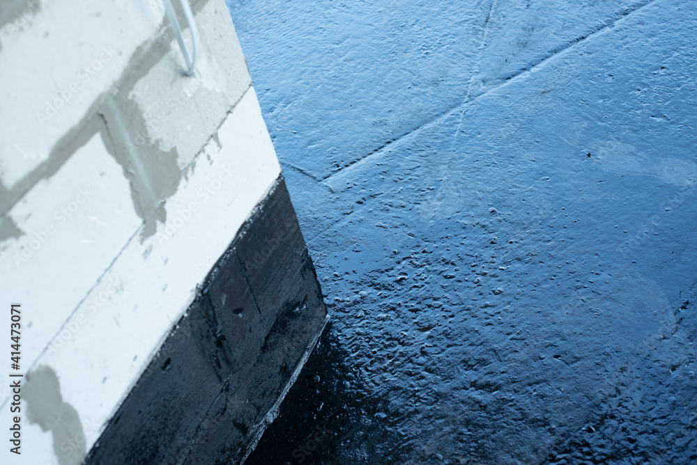 covered with a layer of waterproofing mastic Stock Photo | Adobe Stock