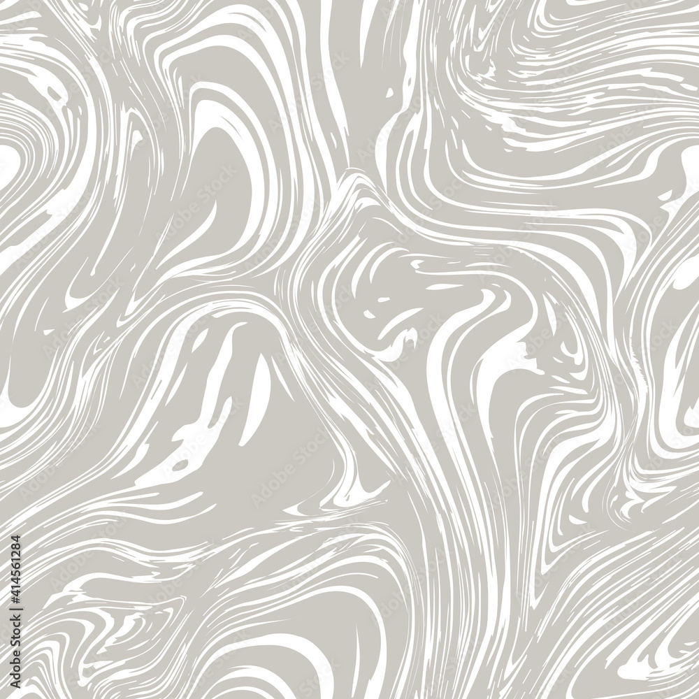 Vector seamless pattern. Abstract marble texture. Creative monochrome background with liquid ...