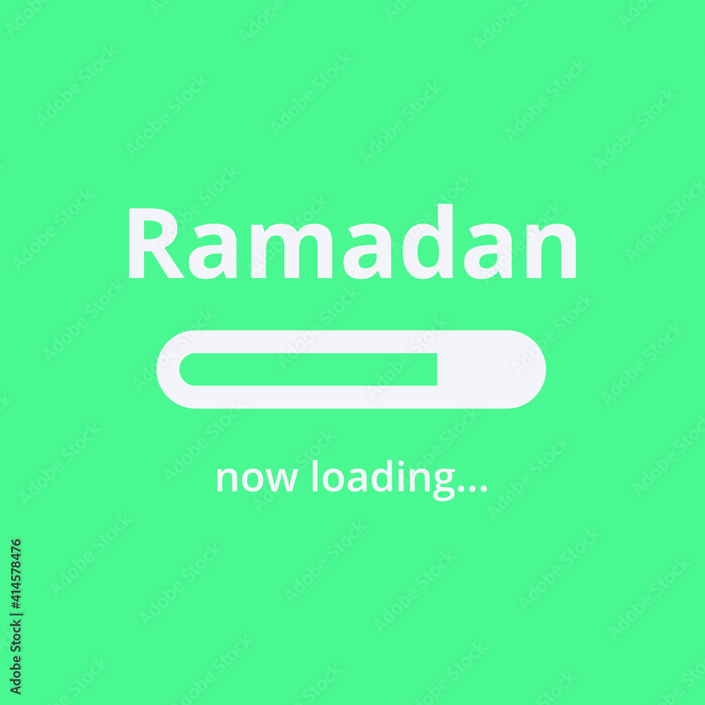 Ramadan loading banner. Simple flat design, holiday concept. Now ...