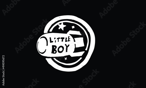 animated little boy bomb. cartoon illustration of Hiroshima atom bomb ...