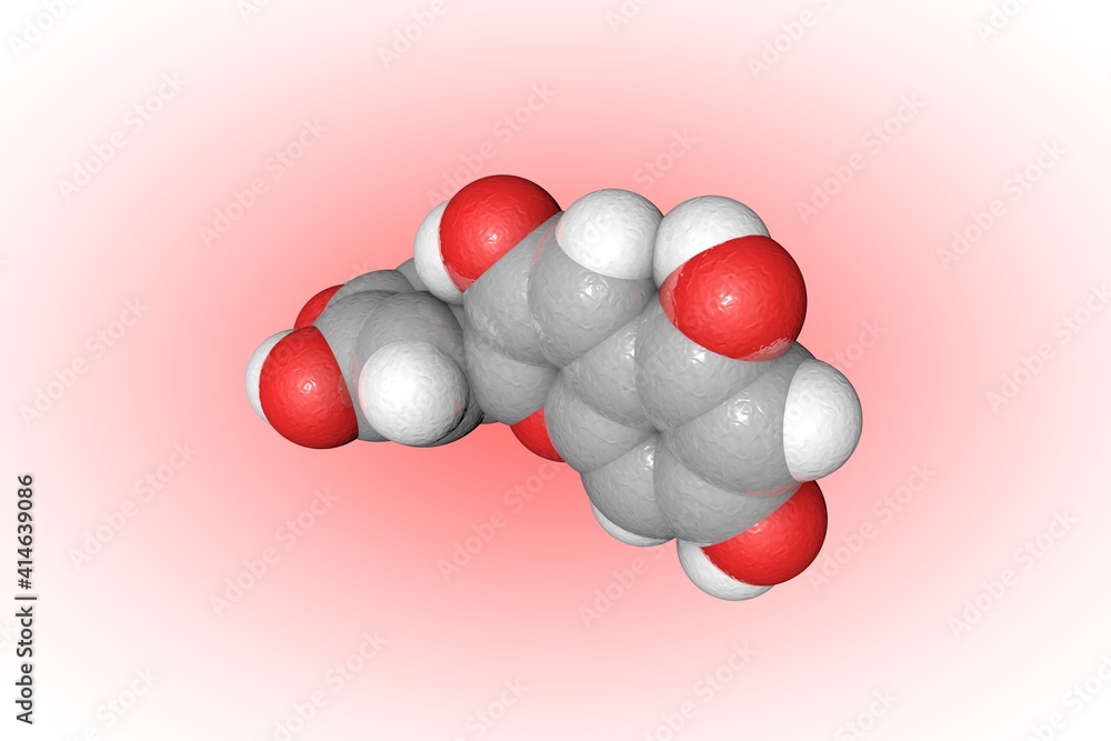 Stock-Illustration „Molecular structure of delphinidin. Atoms are ...