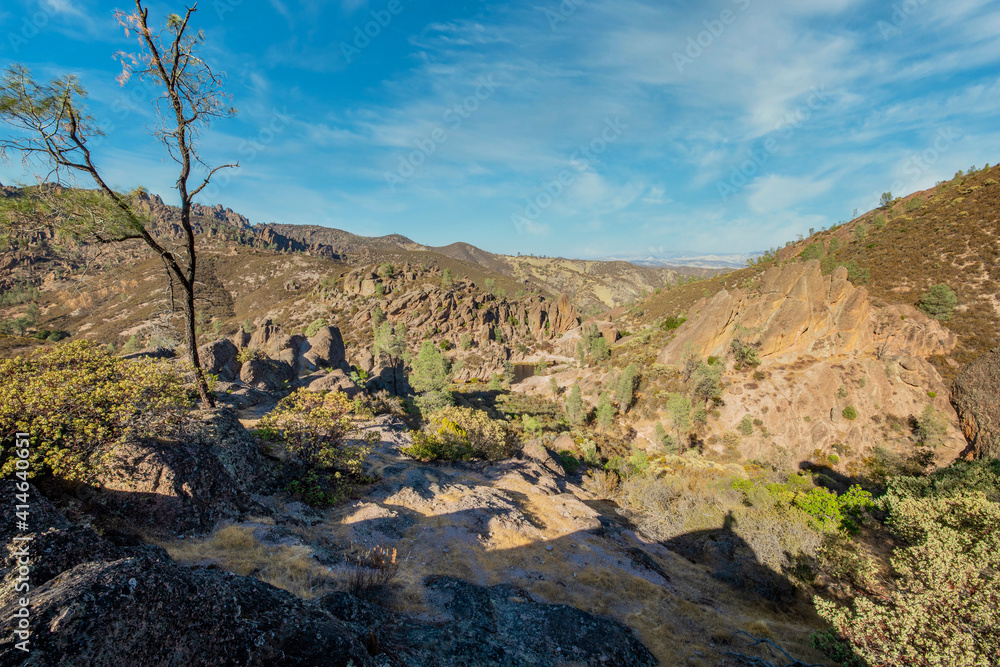 Photo Stock Rock formations in Pinnacles National Park in California ...