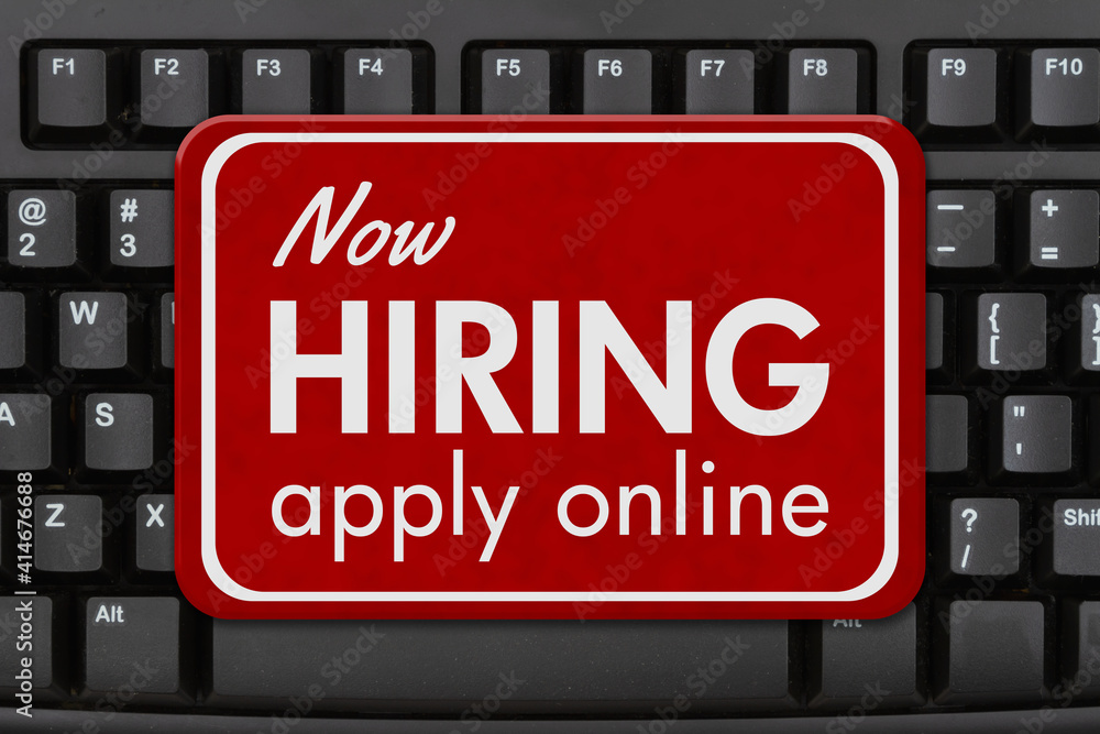 Now hiring apply online red sign Stock Illustration | Adobe Stock