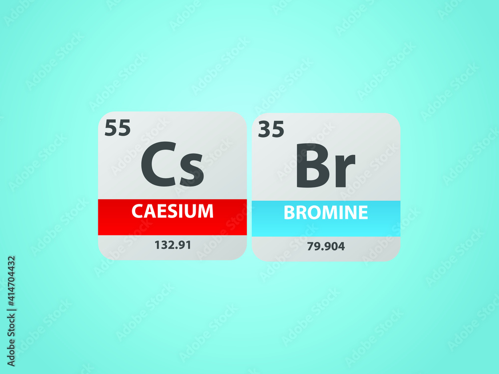 Cesium bromide csbr molecule. Simple molecular formula consisting of ...