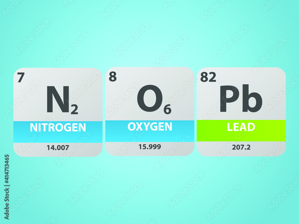 Lead Nitrate n2o6pb molecule. Simple molecular formula consisting of ...