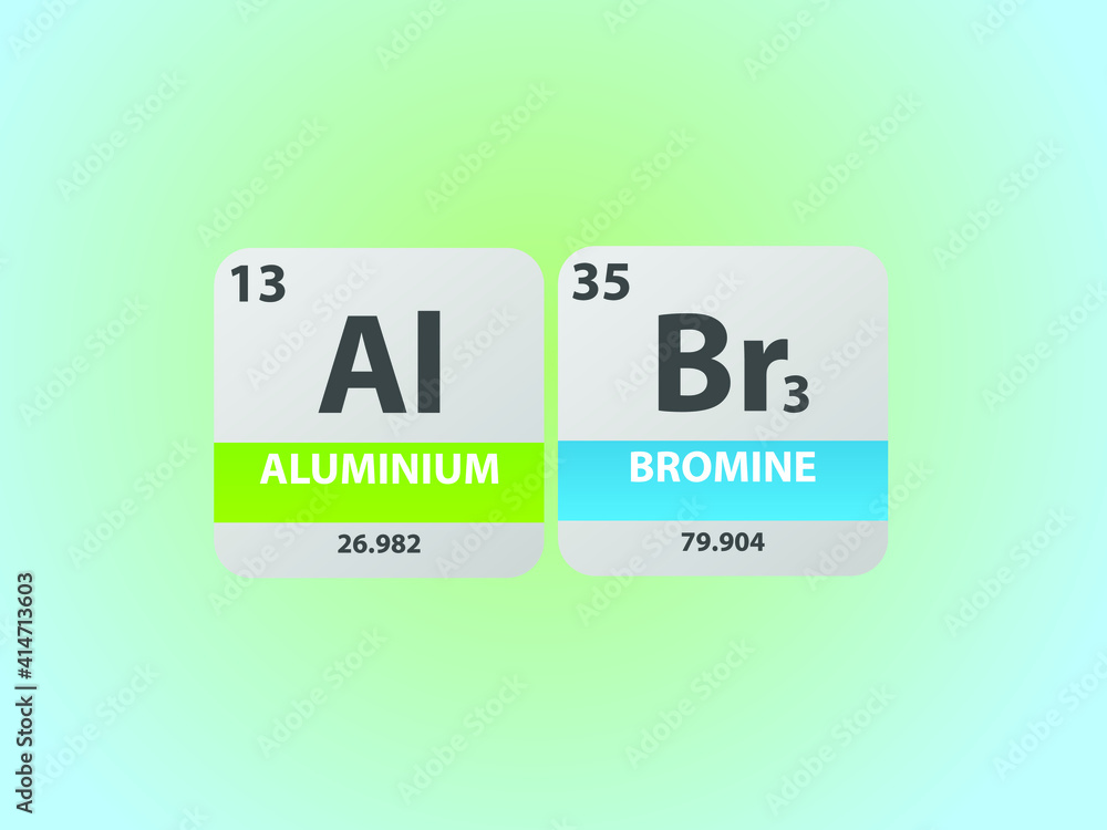 Aluminium Bromide AlBr3 molecule. Simple molecular formula consisting ...