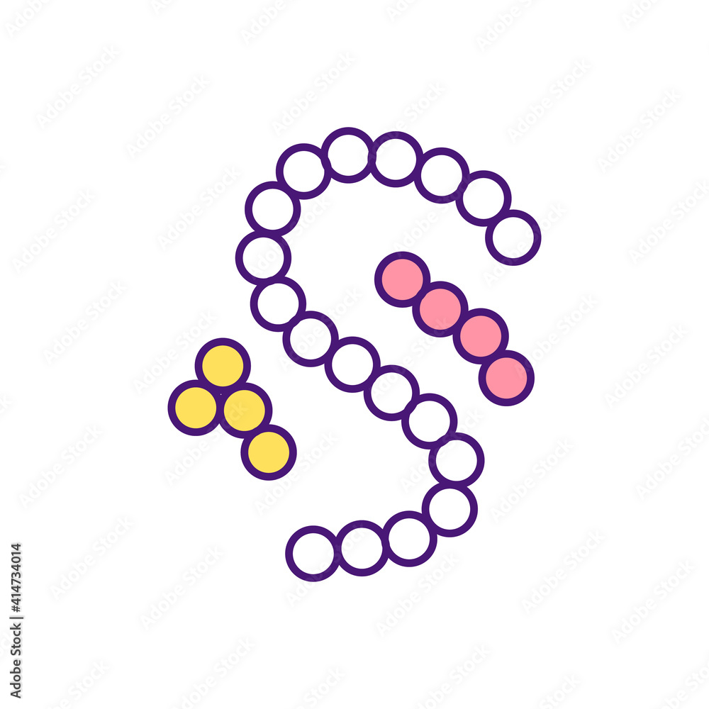 Strep throat RGB color icon. Bacterial infection. Red tonsils ...