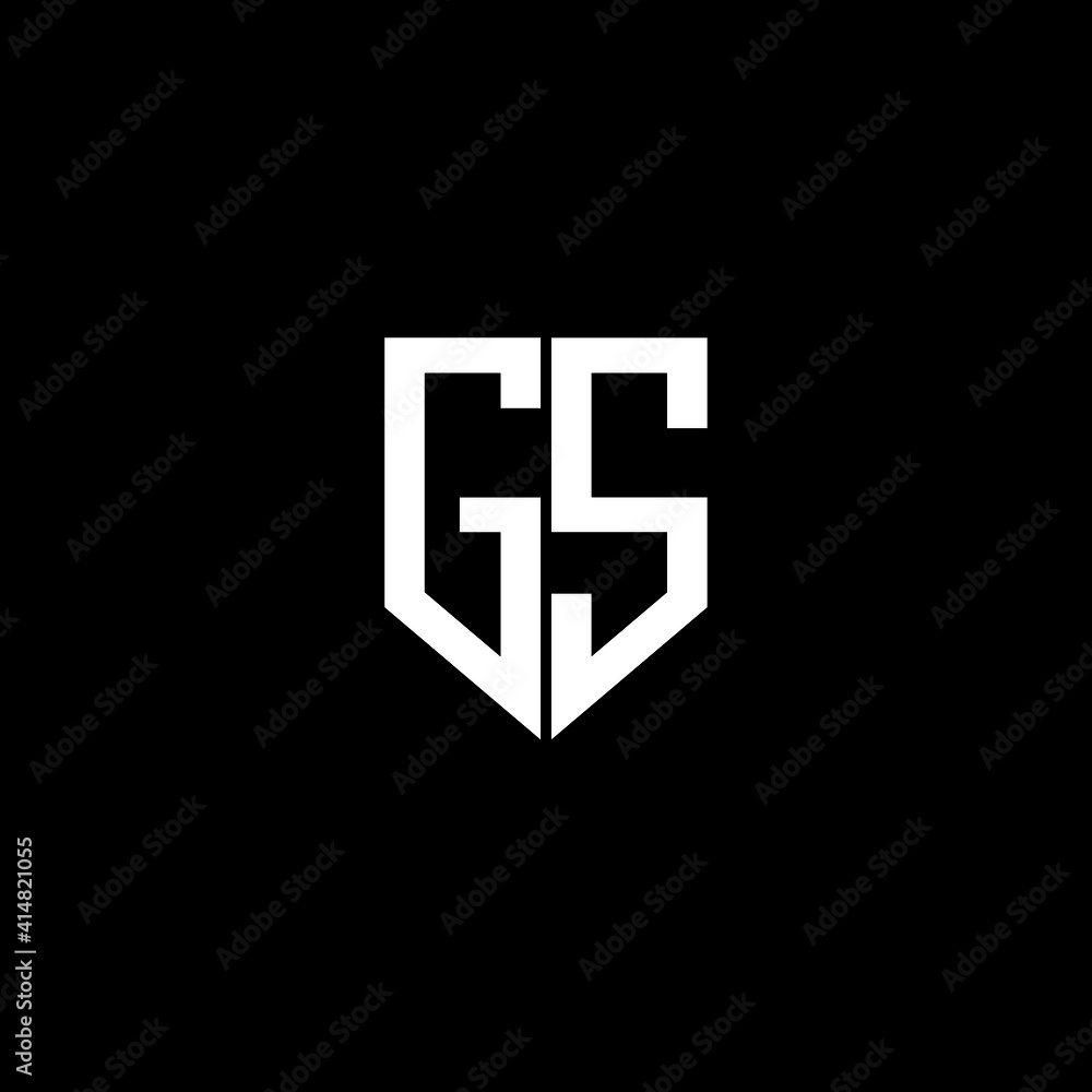 GS letter logo design with black background in illustrator, vector logo ...