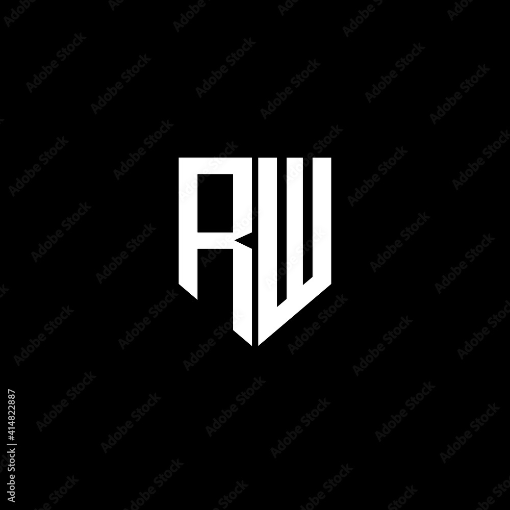 Stock-Vektorgrafik „RW letter logo design with black background in ...