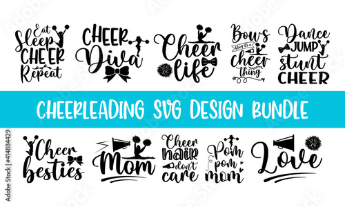 Lettering Cheerleading overlay typography set, Calligraphy style quote ...